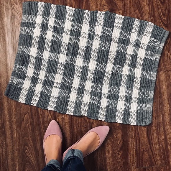 Accents | Buffalo Plaid Woven Grey Gray And White Kitchen Rug Door Mat ...